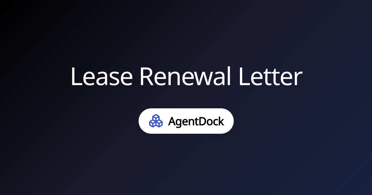 Lease Renewal Letter - AgentDock